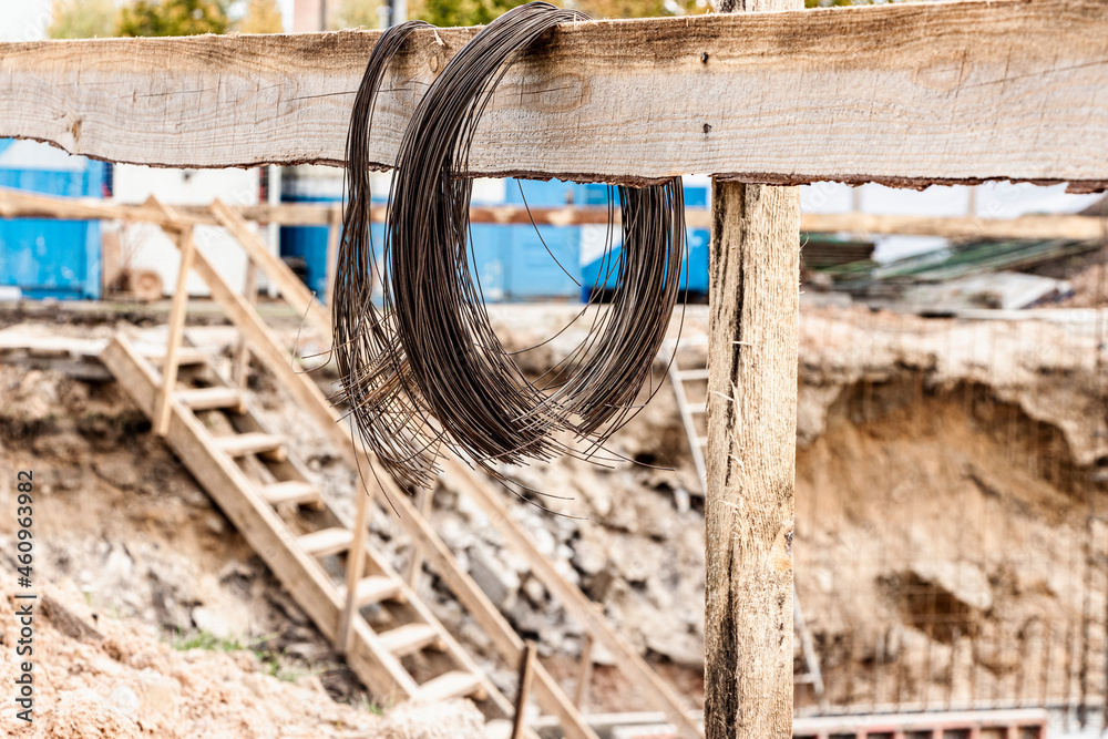 Binding wire for reinforcement and concreting of building foundations ...