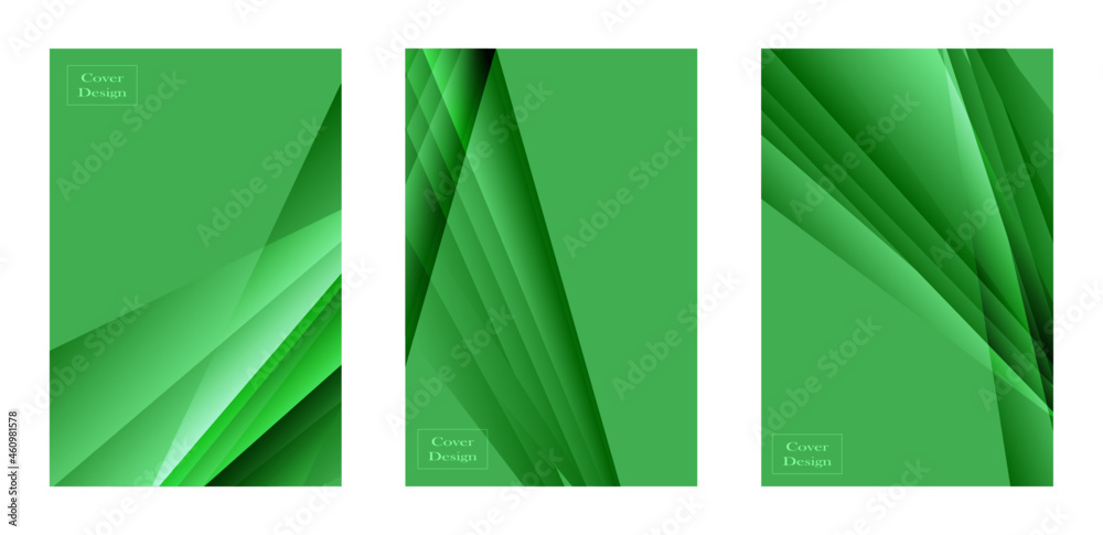 set of green cover background vector Stock Vector | Adobe Stock