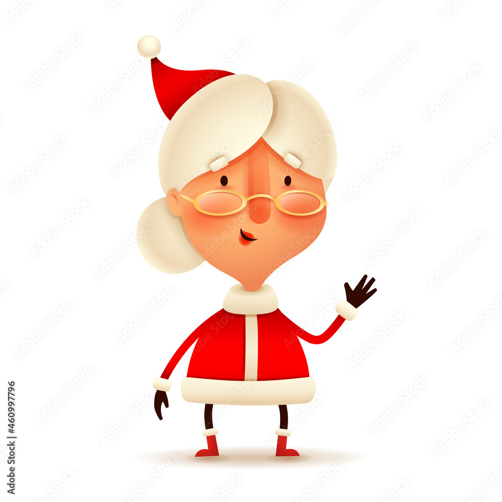 Christmas character - Mrs.Claus. Vector illustration of Mrs.Claus on ...