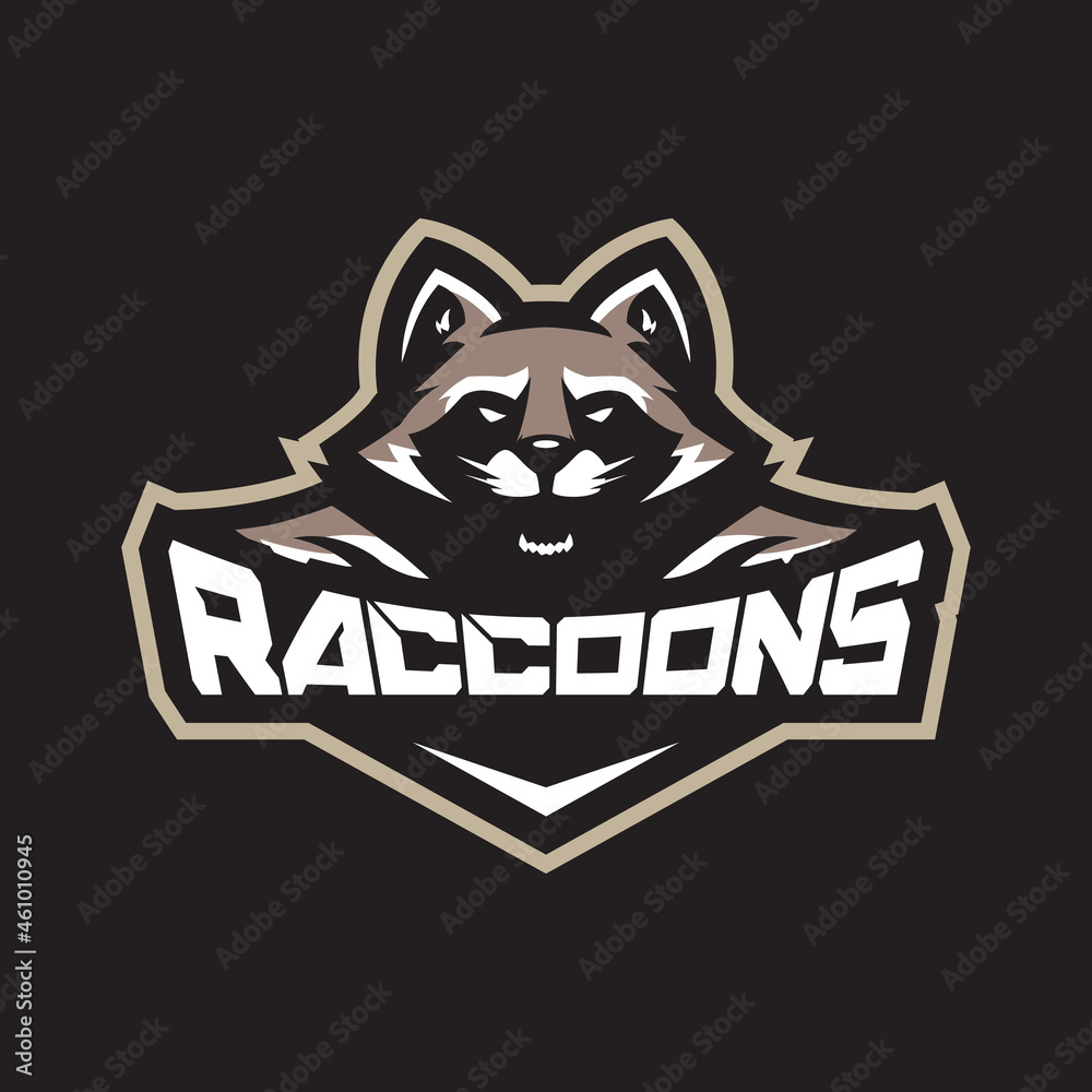 Raccoon mascot logo design vector with modern illustration concept ...