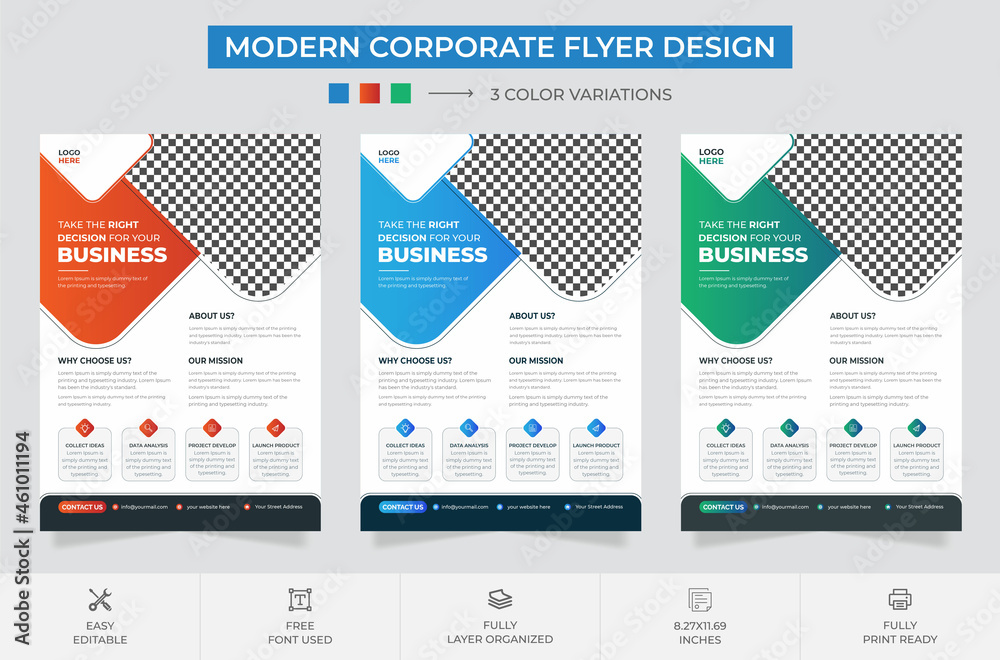 Flyer design template. Creative brochure design for education, business ...