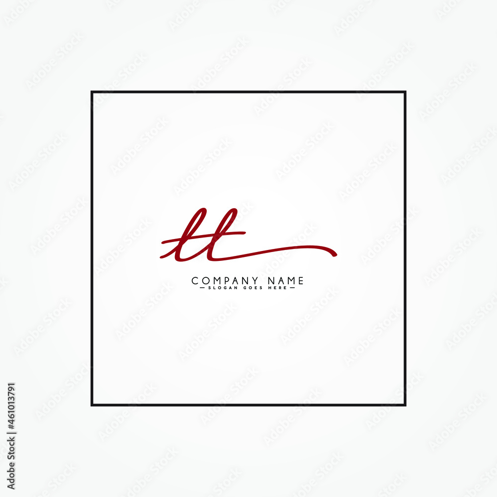 Initial Letter TT Logo - Hand Drawn Signature Style Logo Stock Vector ...