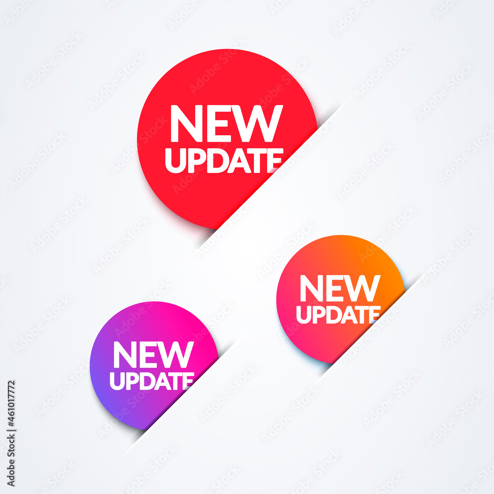 Vector Illustration New Update Button Set Stock Vector | Adobe Stock