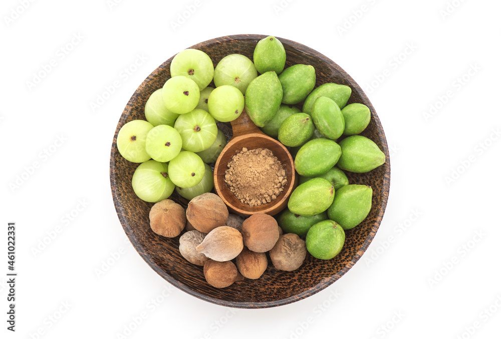 Terminalia bellirica , terminalia chebula and phyllanthus emblica ...