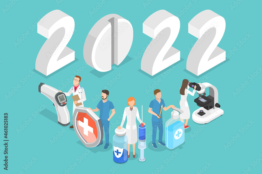 3D Isometric Flat Vector Conceptual Illustration of New Year And ...