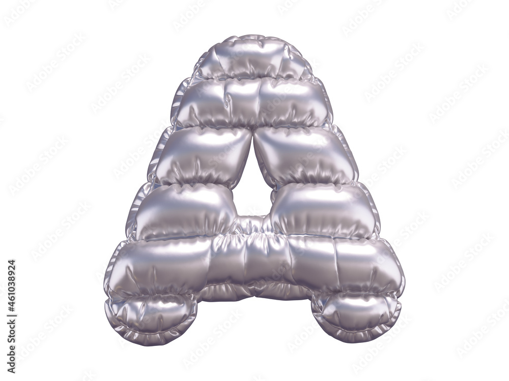 Poster Silver puffer font. Letter A. – Wall Art | UkPosters