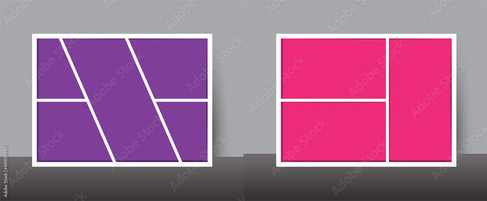 Horizontal Collage Set. Layout Template. Frames for Photo or ...