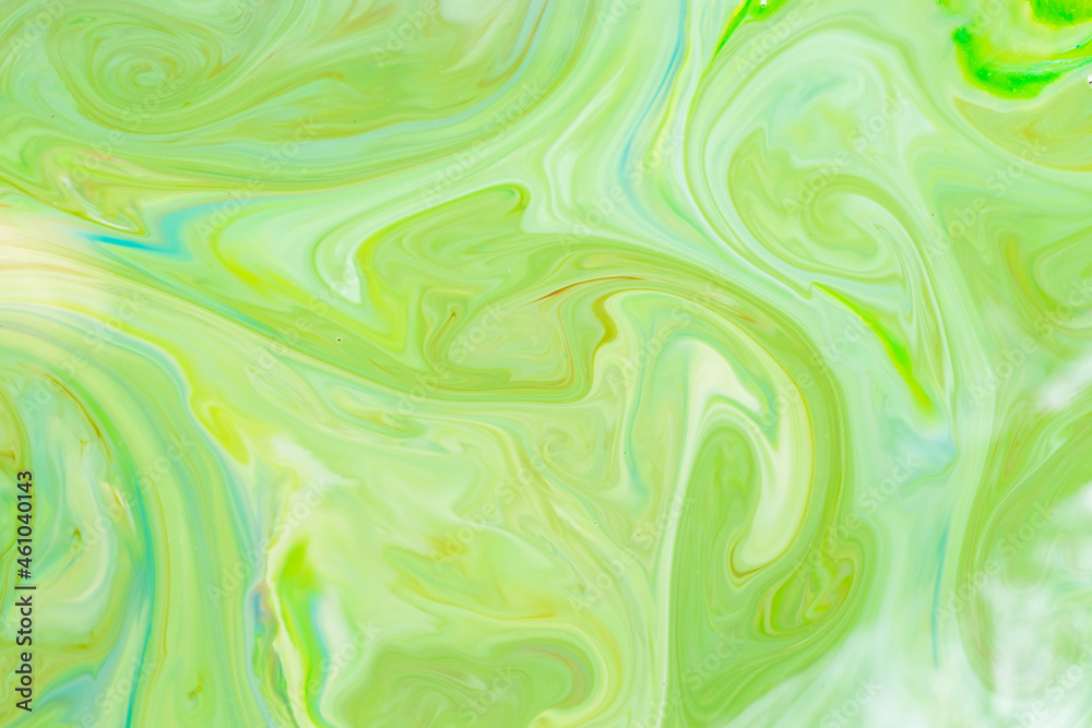 Green fluid art background. Liquid abstract pattern with UFO green ...