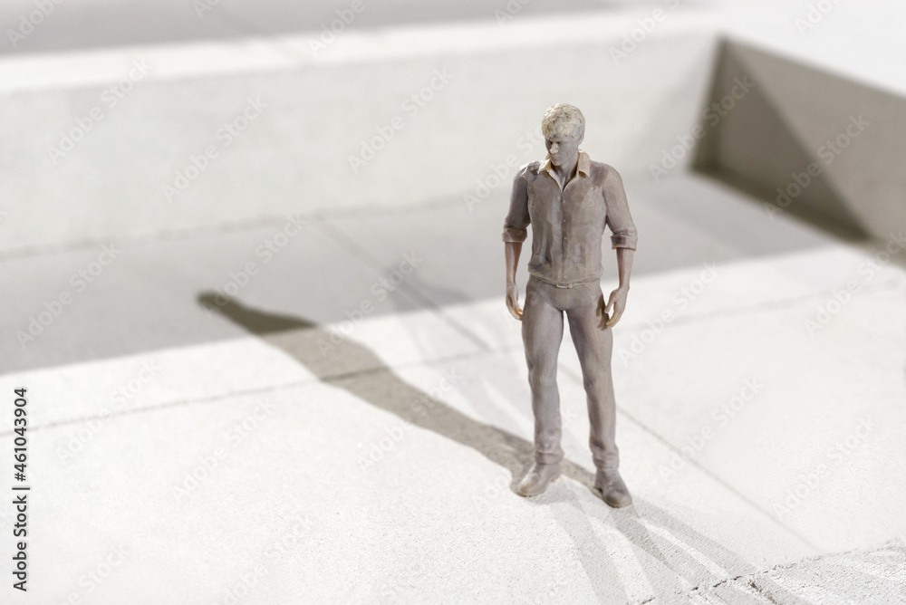 Miniature 3d printed figure of a man in leisurewear Stock Photo | Adobe ...