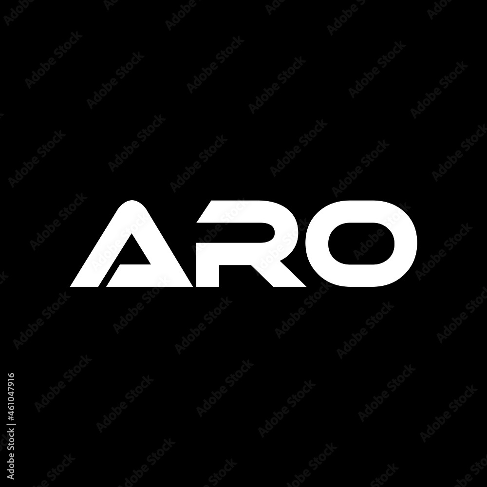 ARO letter logo design with black background in illustrator, vector ...