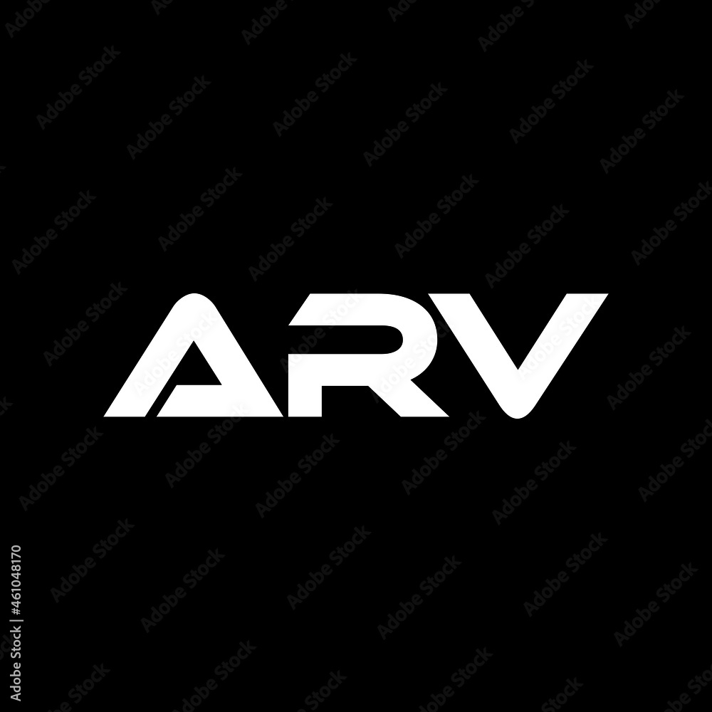 ARV letter logo design with black background in illustrator, vector ...