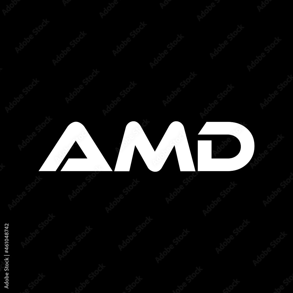 AMD letter logo design with black background in illustrator, vector ...