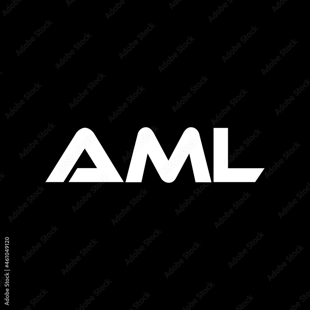 AML letter logo design with black background in illustrator, vector ...