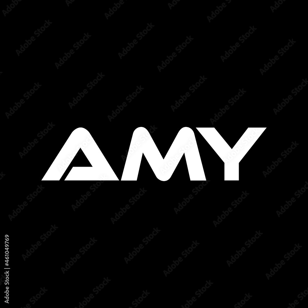AMY letter logo design with black background in illustrator, vector ...