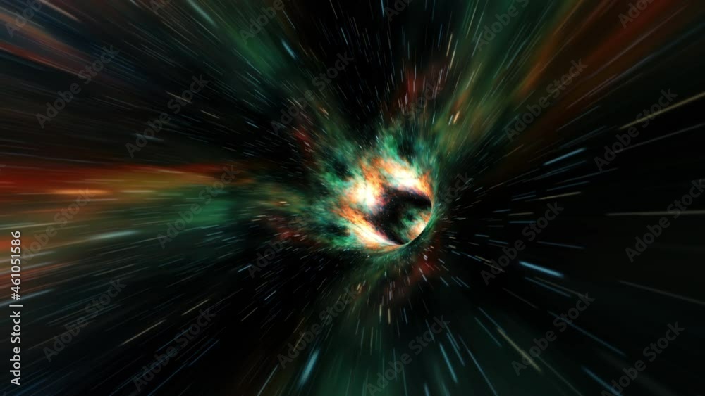 Abstract colorful hyper space warp Flight in futuristic sci-fi virtual ...