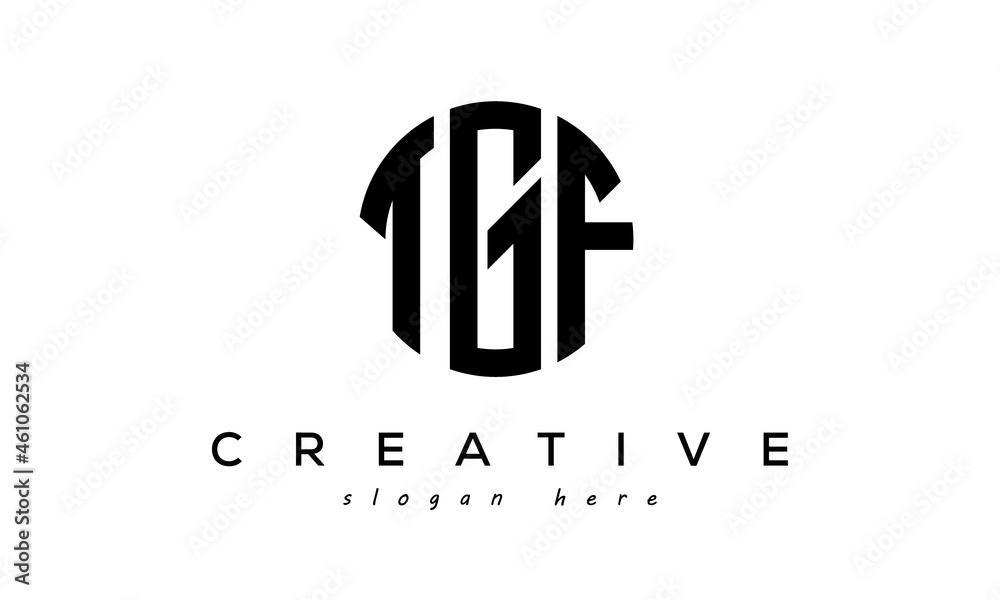 Letter TGF creative circle logo design vector Stock Vector | Adobe Stock
