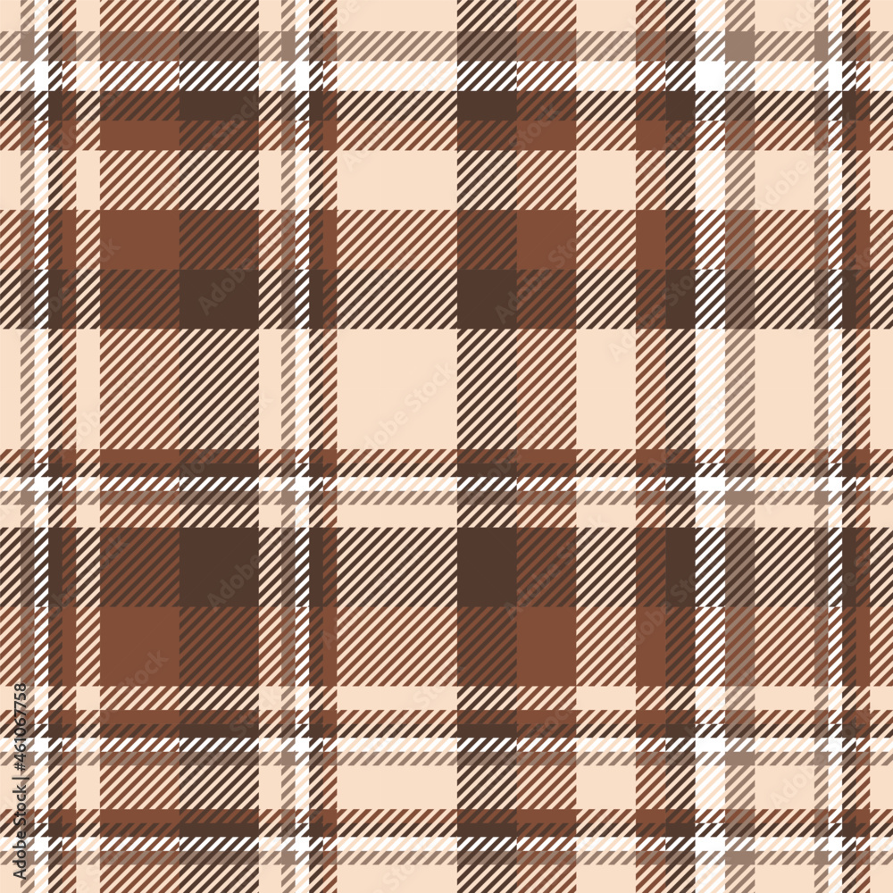 Seamless plaid check pattern in beige, brown and white. Stock Vector ...