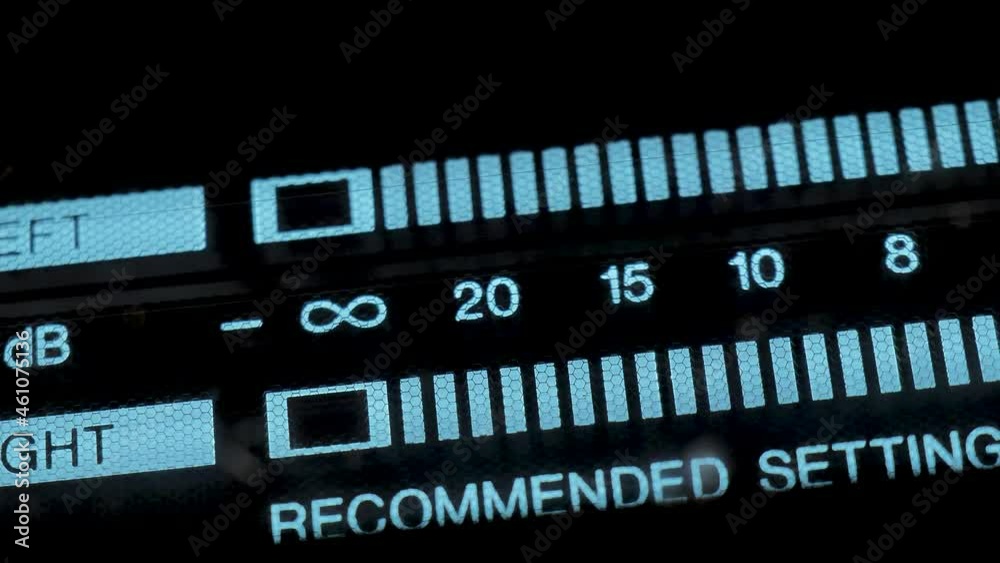 Audio signal levels monitoring audio console on classic sound amplifier ...