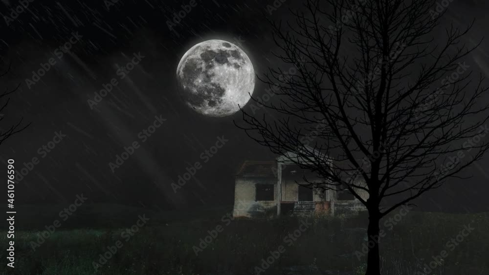 Halloween Background HD animation - Dark Blue Spooky Night Halloween ...