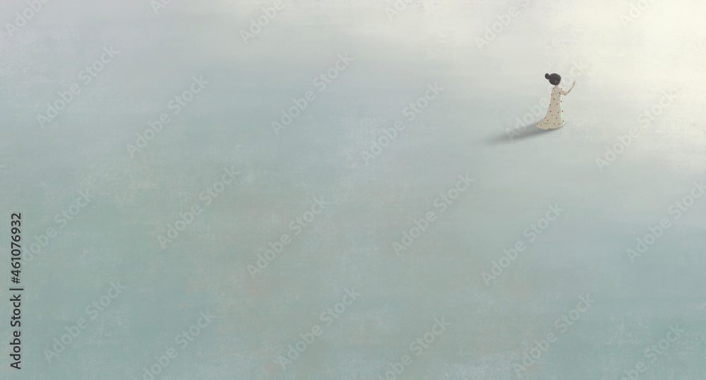 Dream, freedom, motivation, aspiration and hope concept art. Surreal ...