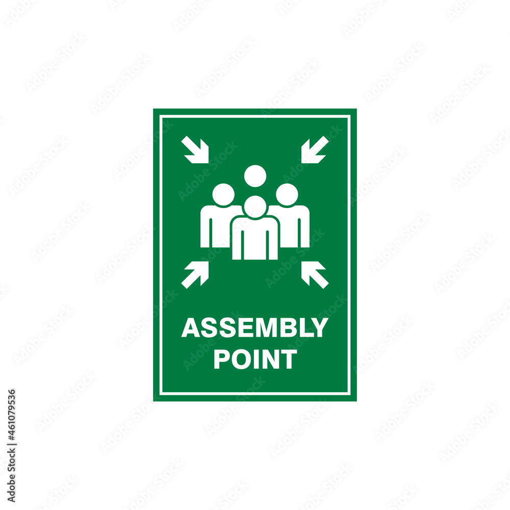 simple green assembly point sign template vector Stock Vector | Adobe Stock