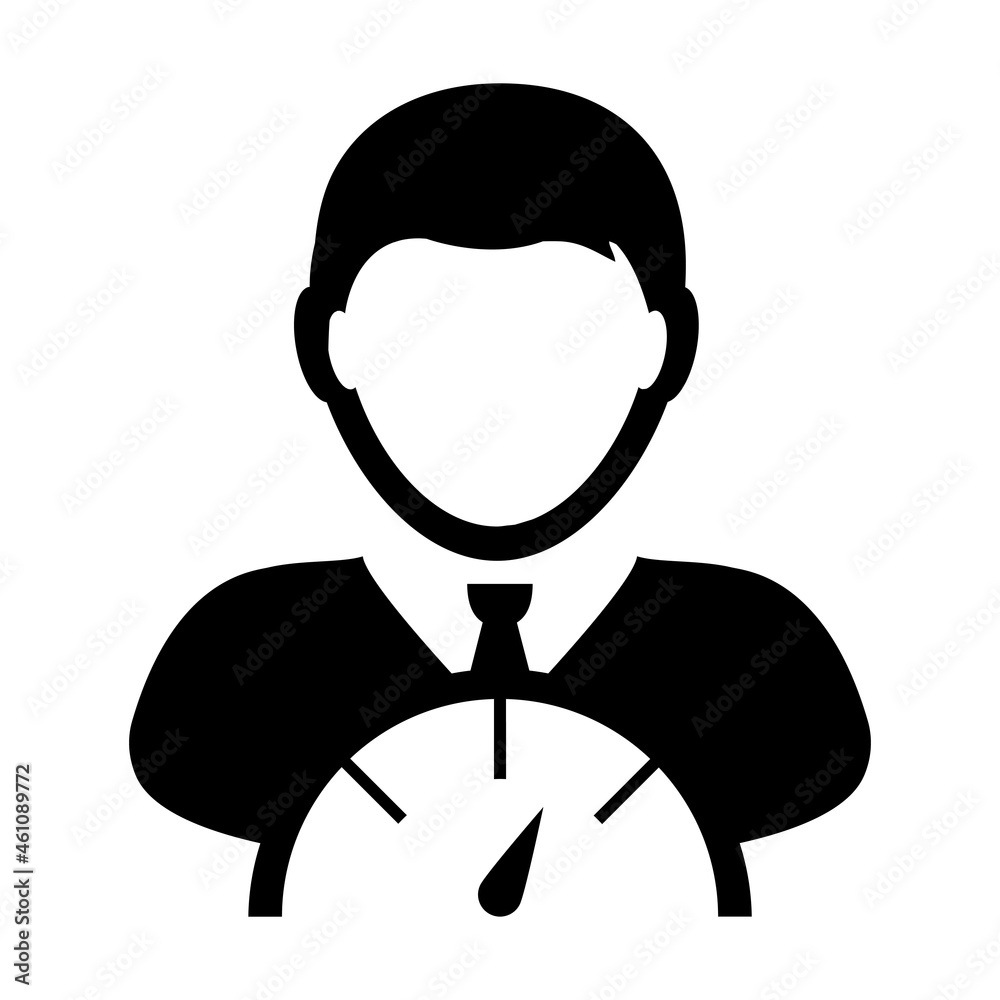 Social credit icon score meter vector male user person profile avatar ...