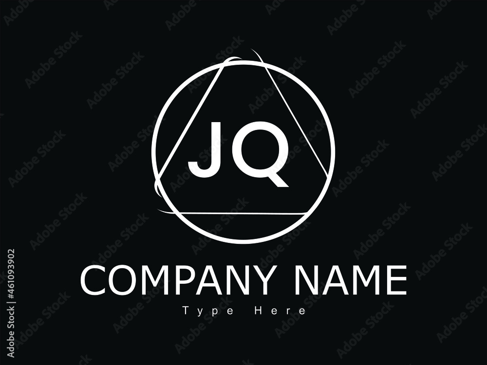 JQ jq letter design logo logotype icon concept with font and classic ...