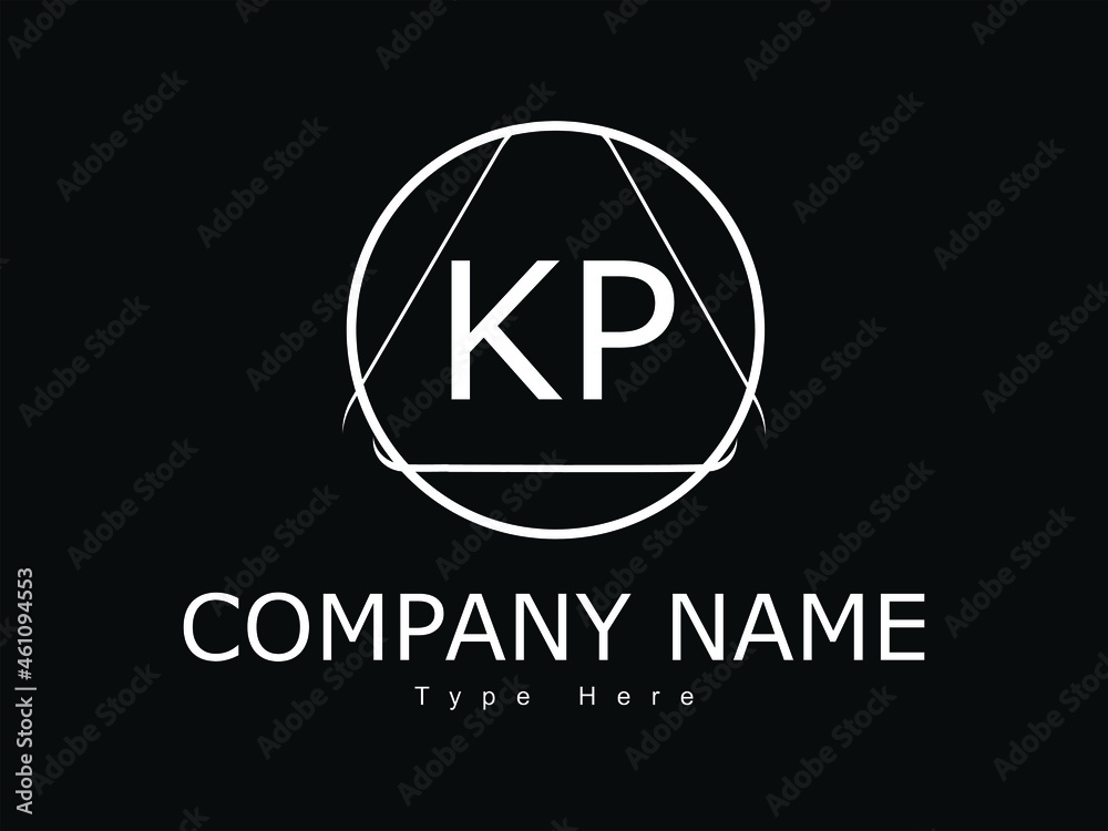 KP kp letter design logo logotype icon concept with font and classic ...