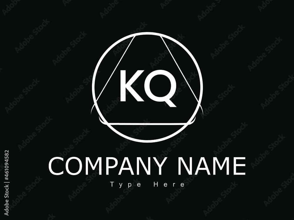 KQ kq letter design logo logotype icon concept with font and classic ...