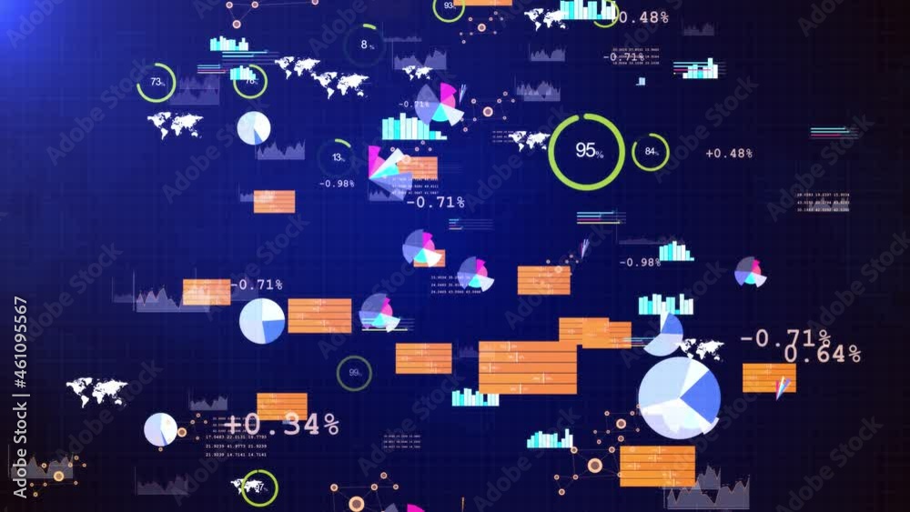 Modern Business Financial infographics diagram loop Background. Charts ...