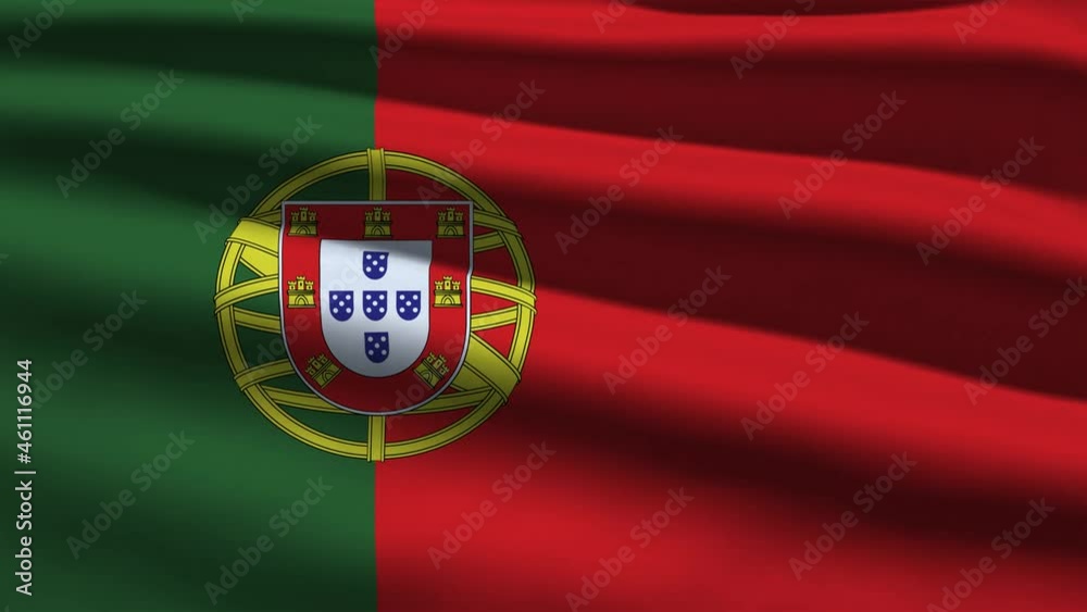 Silk wavy flag of Portugal graphic. Wavy Portuguese flag animation ...