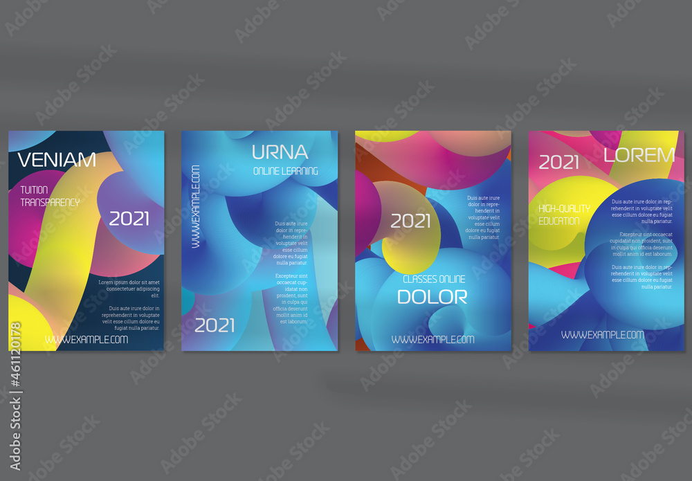 Flyer Layout with Futuristic Wavy Gradient Cloud Shape Stock Template ...
