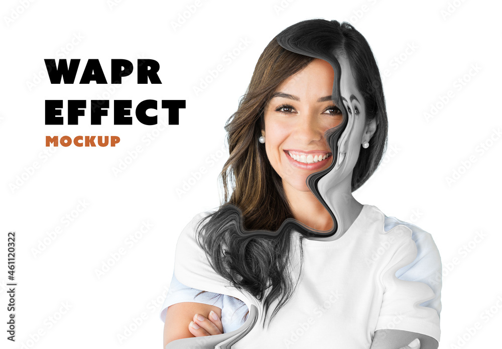 Warp Effect Mockup Stock Template | Adobe Stock