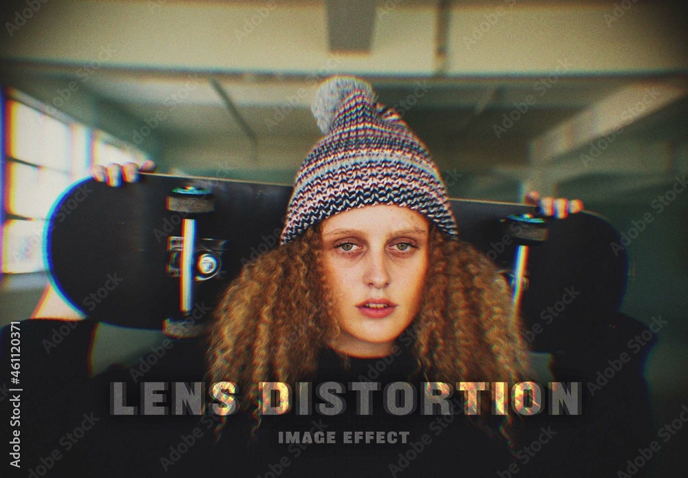 Lens Distortion Image Effect Stock Template | Adobe Stock