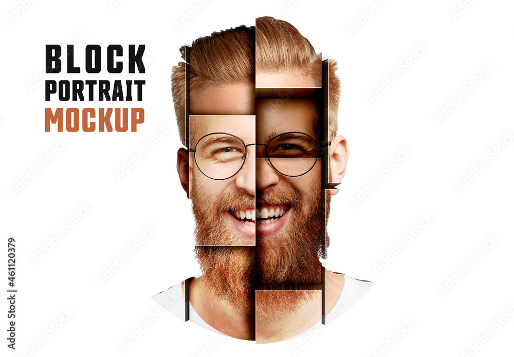 Block Portrait Mockup Stock Template | Adobe Stock