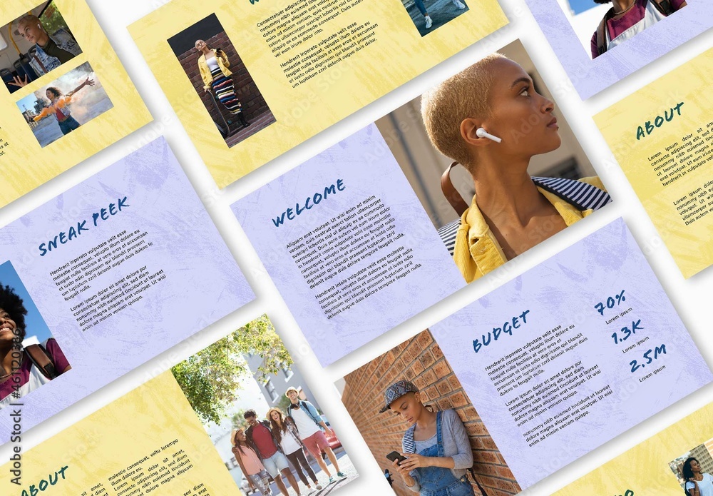 Pitch Deck with Textured Background Stock Template | Adobe Stock