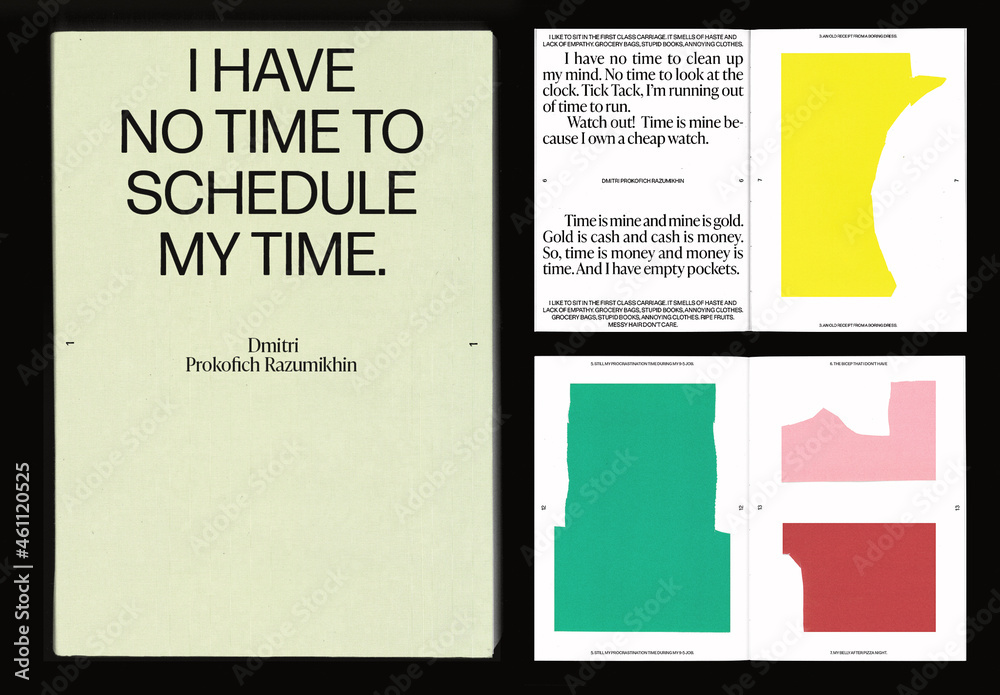 I Have No Time to Schedule My Time Magazine Stock Template | Adobe Stock