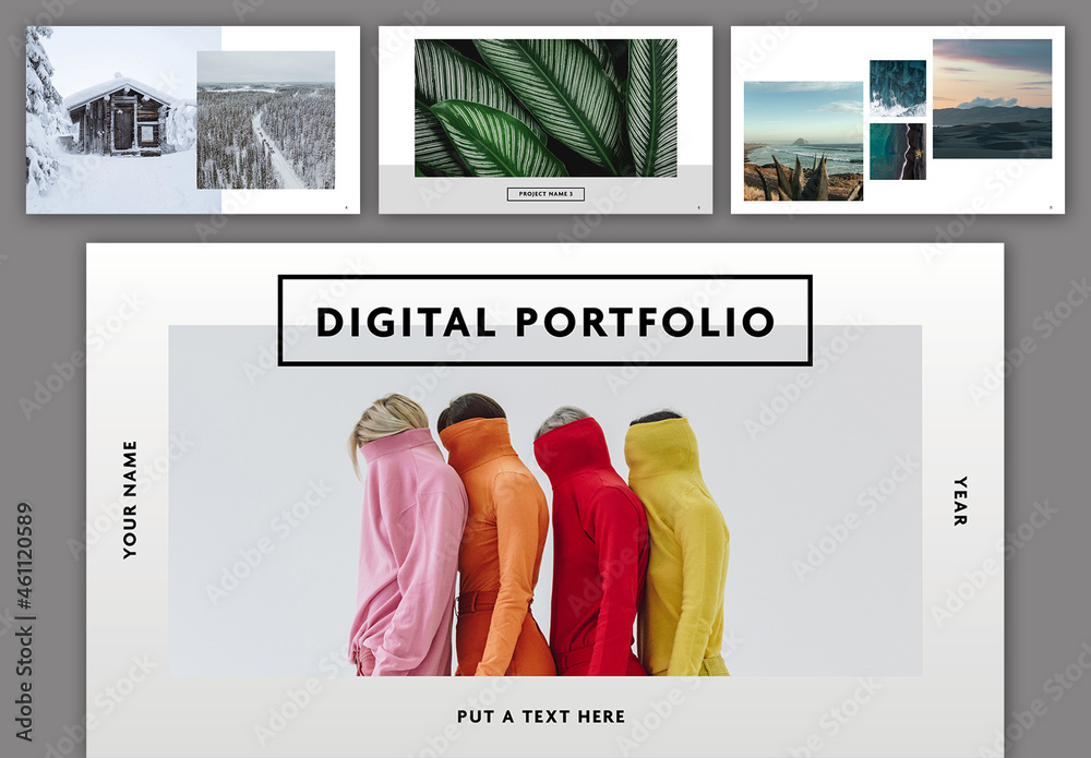 Digital Portfolio Layout Stock Template | Adobe Stock