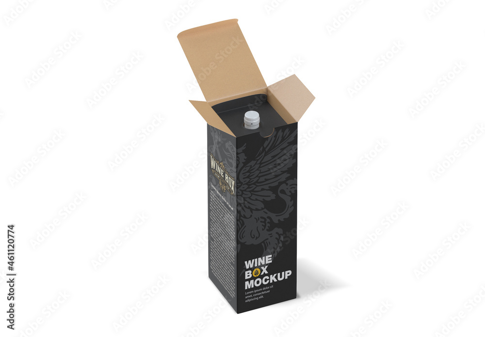 Paper Box for Bottles Mockup Stock Template | Adobe Stock