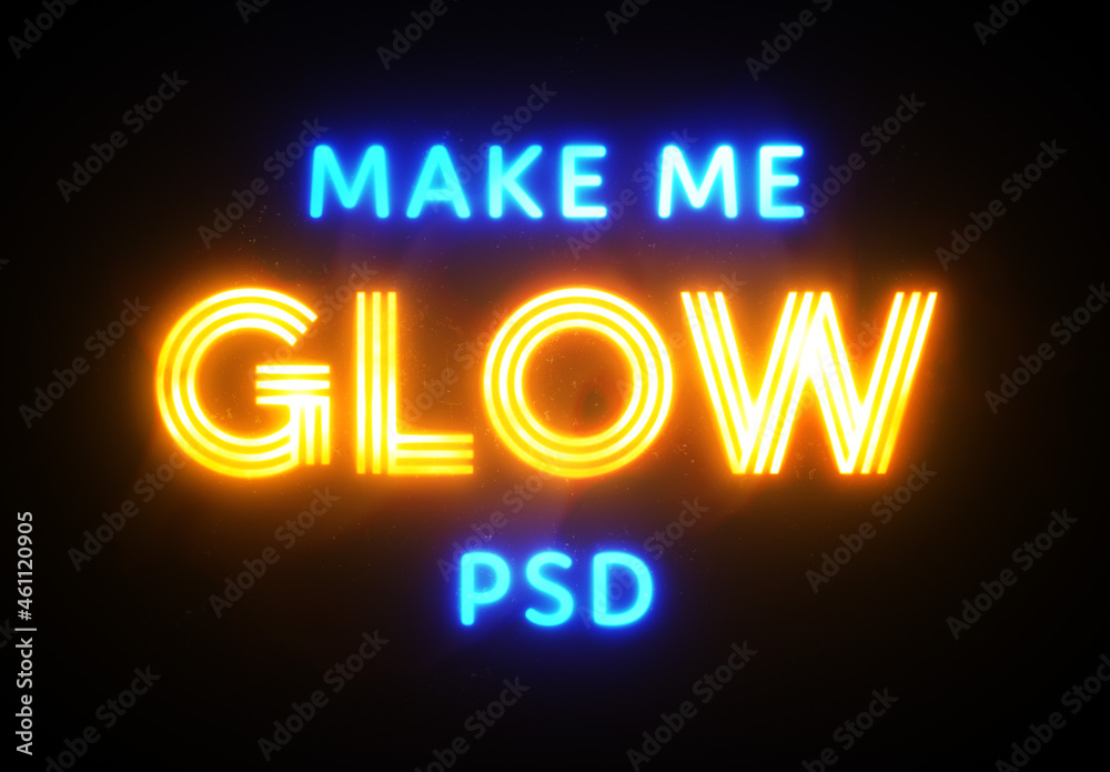 Inner Glow Custom Blending Neon Lighting Text Effects