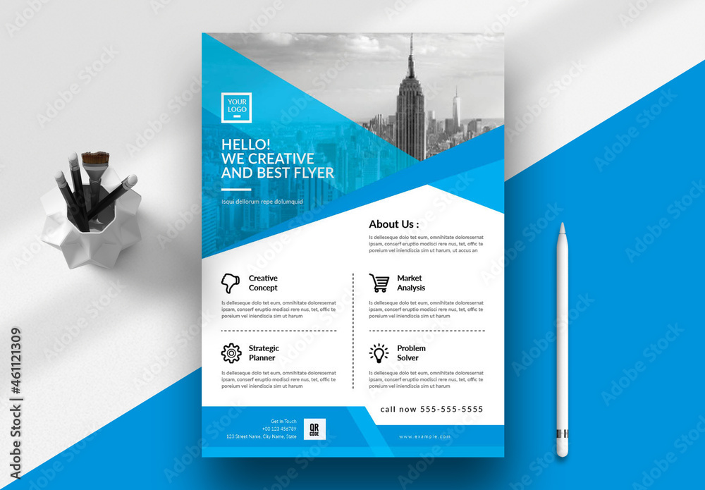 Creative Flyer Layout Stock Template | Adobe Stock