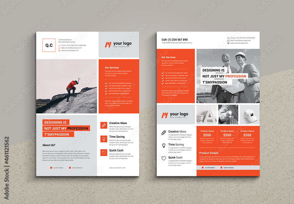 Red Flyer Layout Stock Template | Adobe Stock