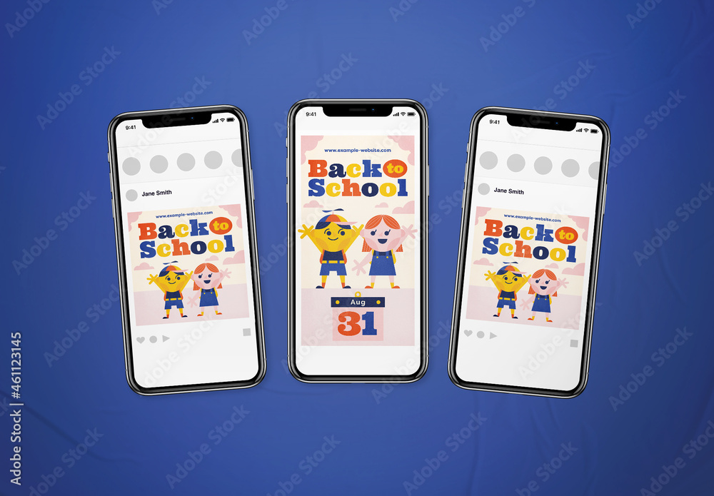 Back to School Social Media Stock Template | Adobe Stock