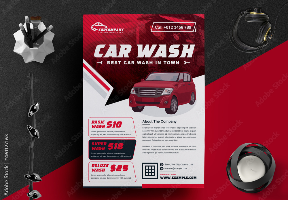 Corporate Car Service Flyer Layout Stock Template | Adobe Stock