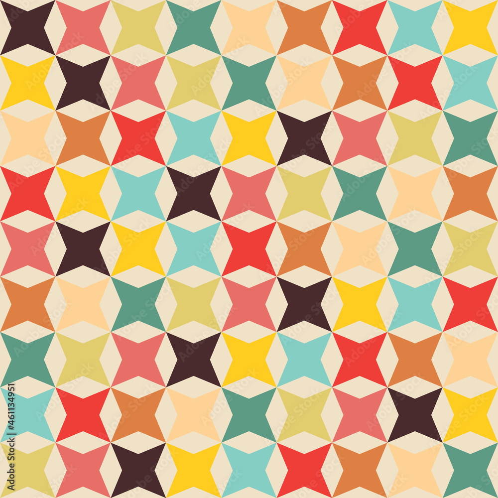 Geometric pattern four-pointed star and octagon shape. Seamless ...