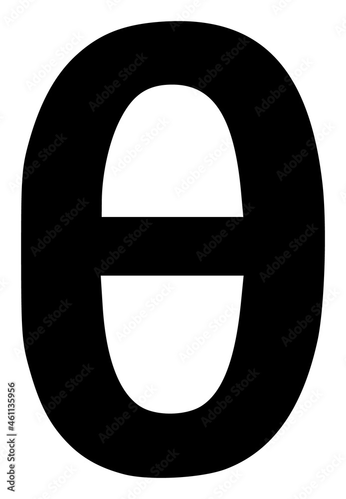 Theta Greek lowercase symbol icon with flat style. Isolated vector ...