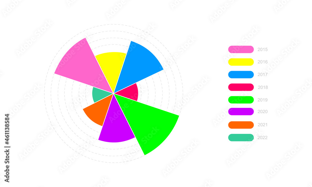 Circle chart example. Wheel diagram with 8 colorful segments of ...