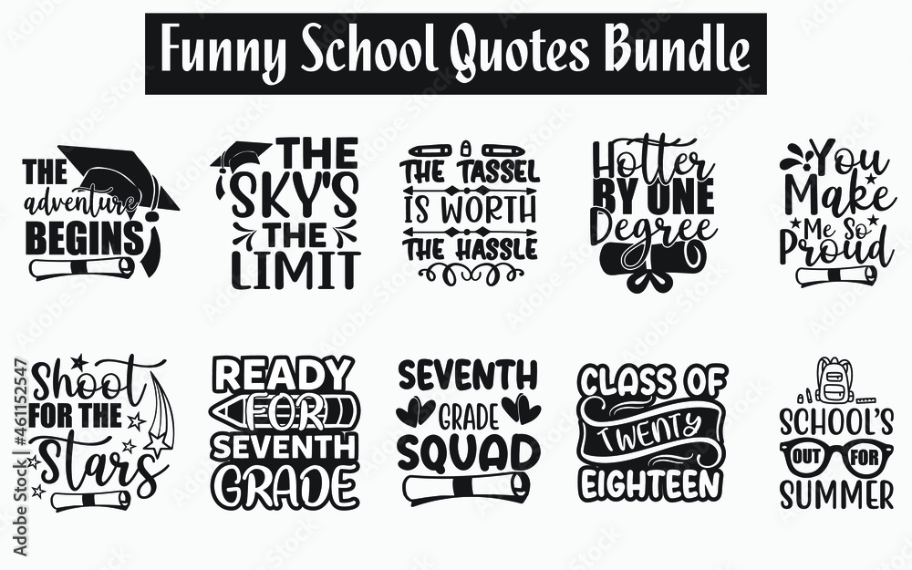 Funny school Quotes SVG Designs Bundle. Sarcastic school quotes SVG cut ...