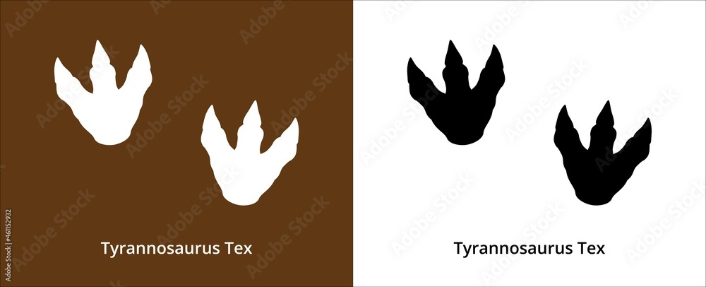 Tyrannosaurus rex foot print. T-rex foot print symbol. Dinosaur T-rex ...