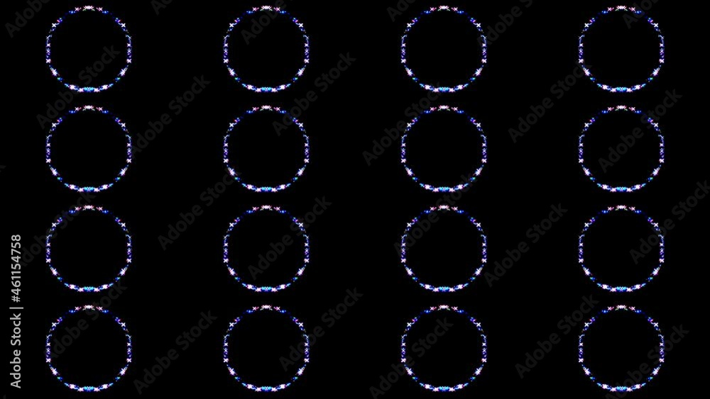 animated circle shape of colorful flashing lights, on black background ...